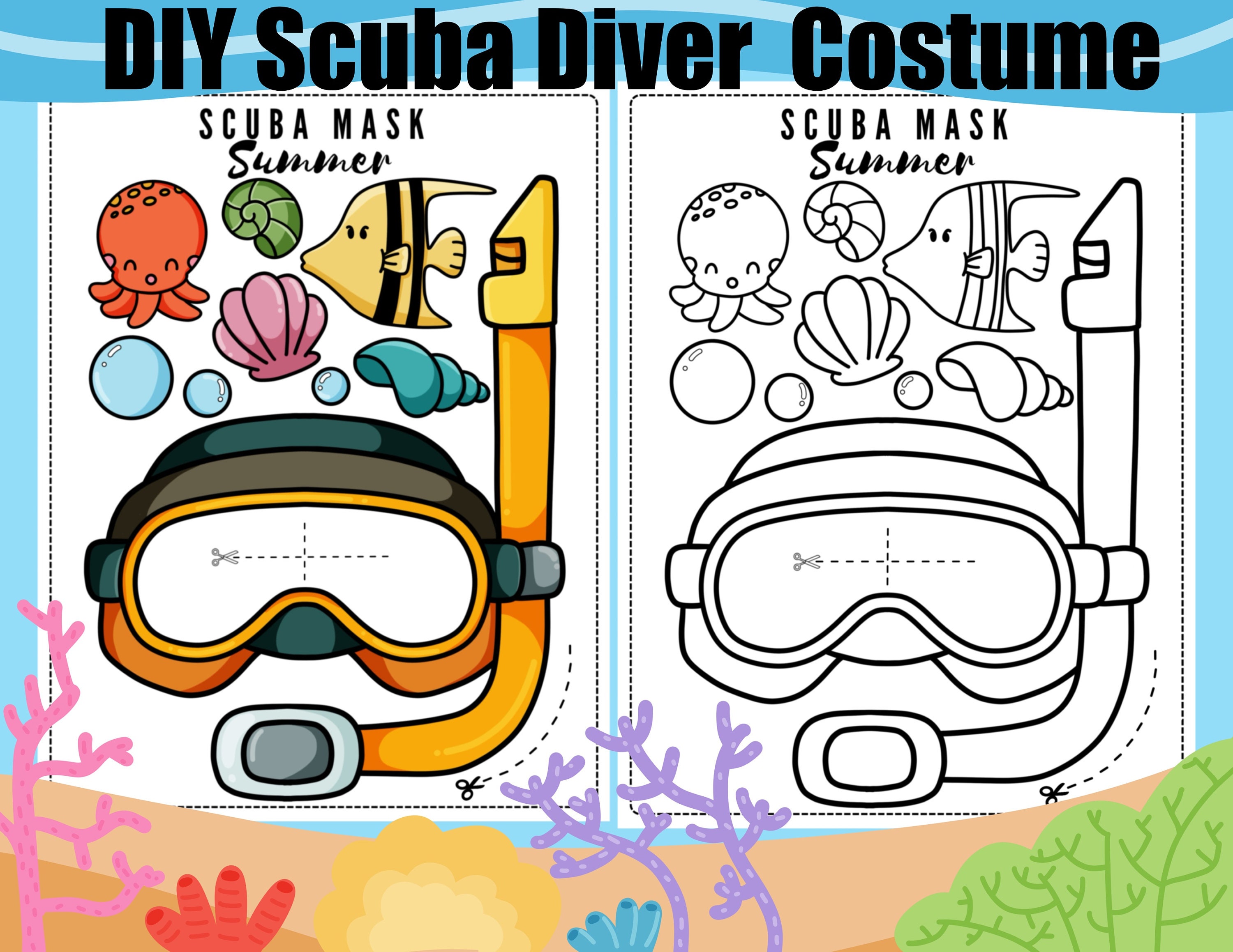 DIY Scuba Diver Costume for End of Year Beach Day Printable Paper ...