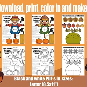 Create Your Own Scarecrow Fun Fall Craft Activity Scarecrowtemplate ...