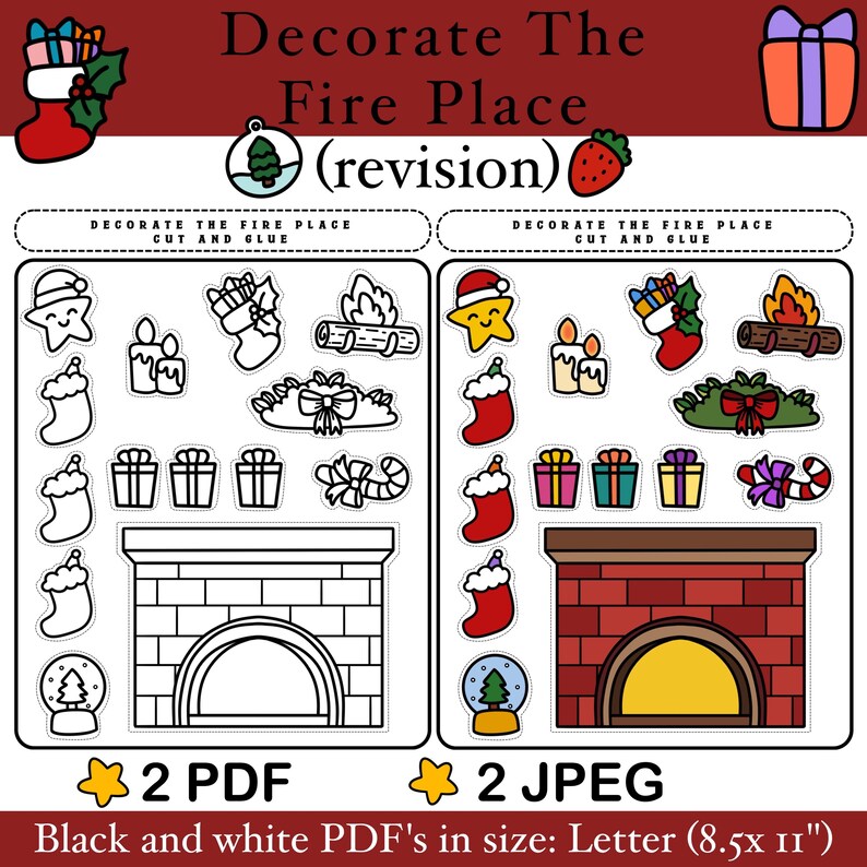 Decorate the Fireplace,christmas Preschool Printable, Christmas ...