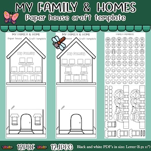 Family Home Paper Craft Template: DIY Kids Activity (PDF & JPEG) - Etsy
