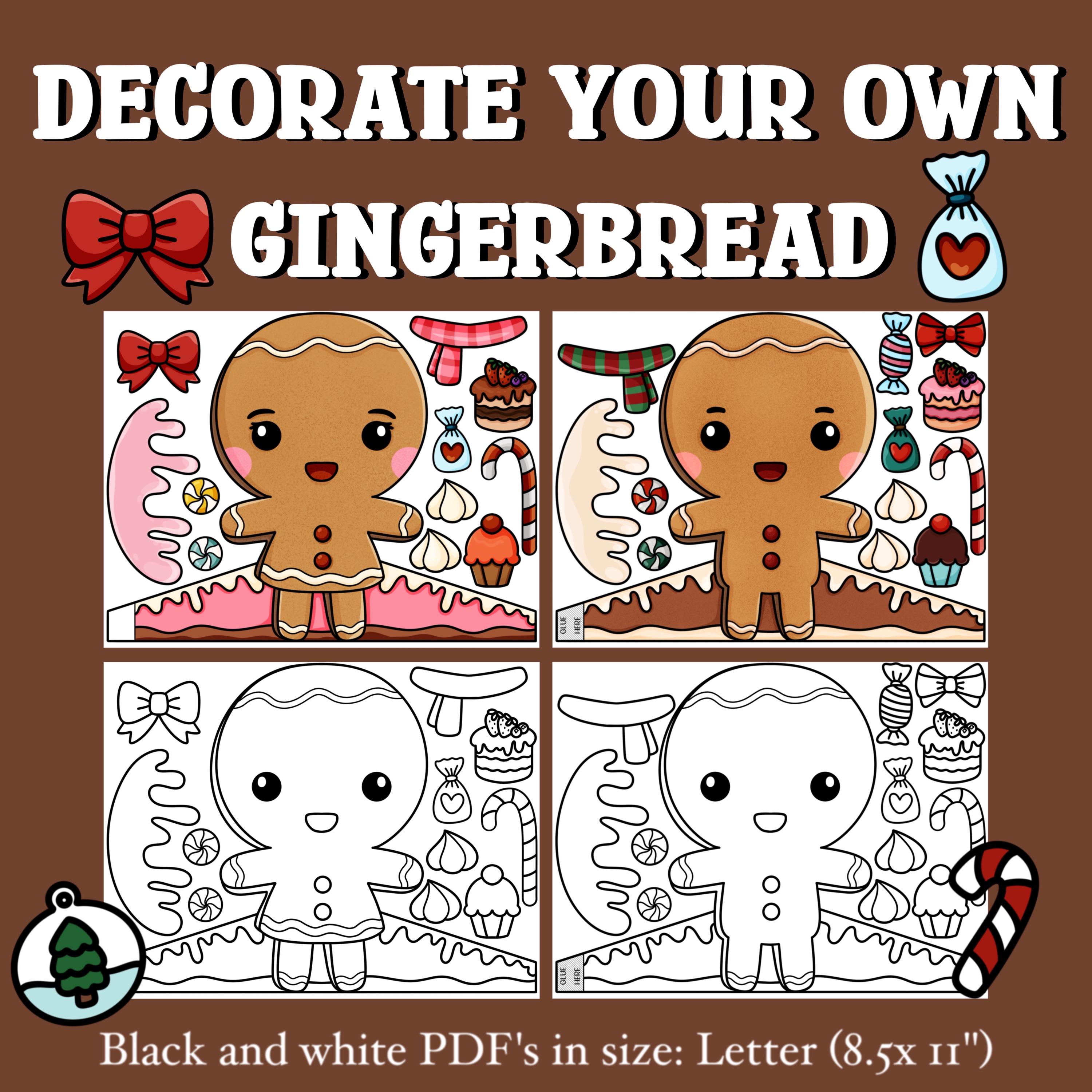Decorate Your Own Gingerbread Man Craft: Kids Holiday Activity (digital ...