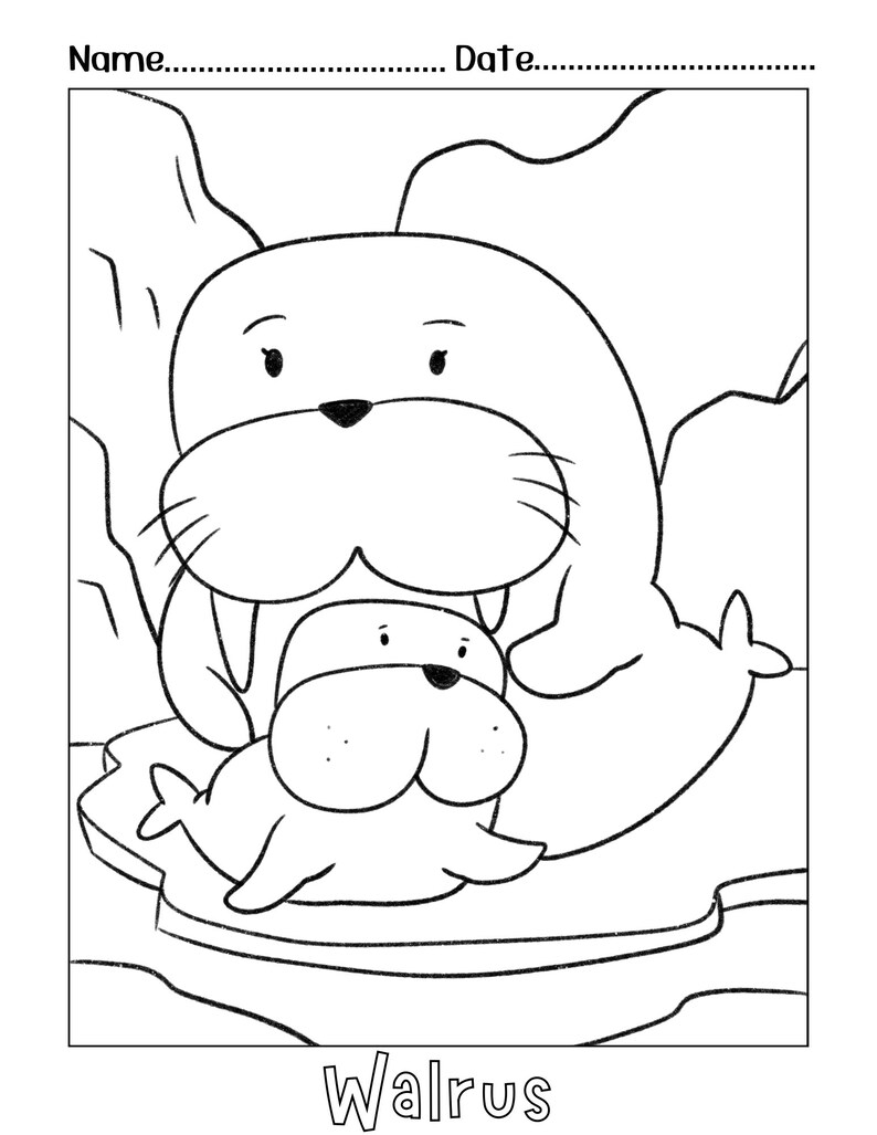 Arctic Animals Coloring Page | Winter Animals - Etsy