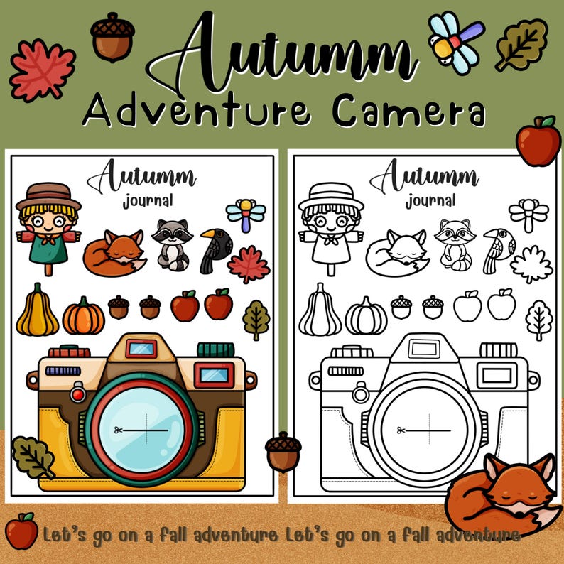 Fall Camera Craft for Kids Autumn Cut and Paste Activity Preschool and ...