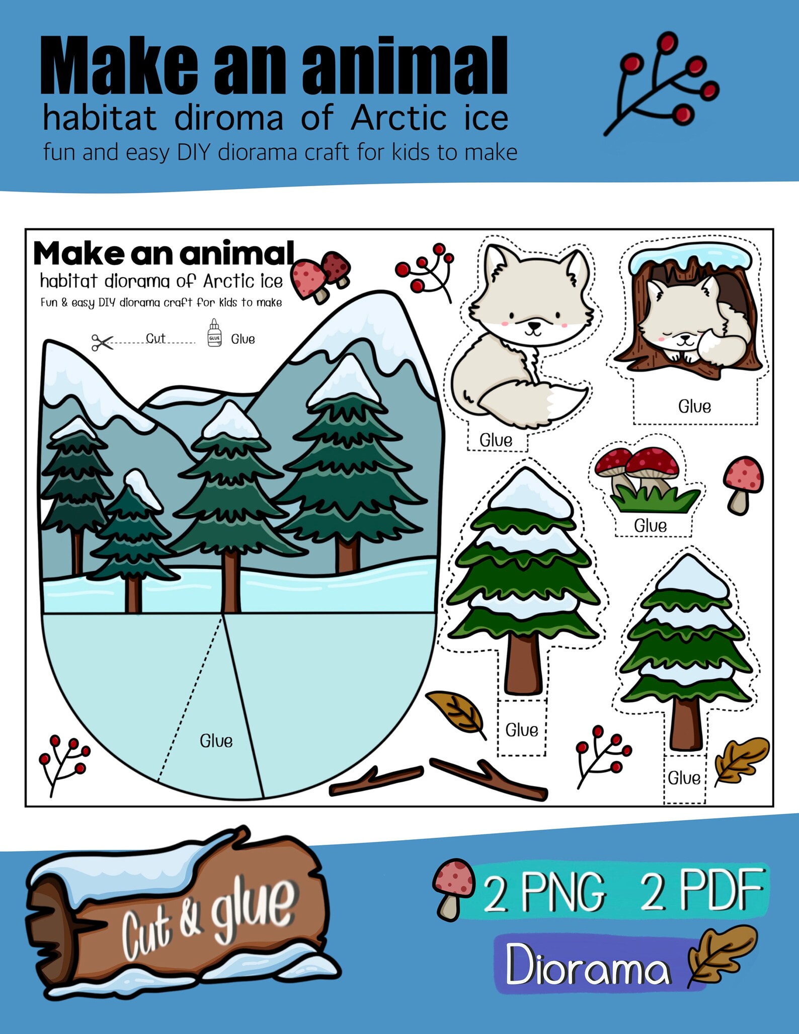 Make an Arctic,printable Arctic,paper Craft for Kid,arctic Diorama ...