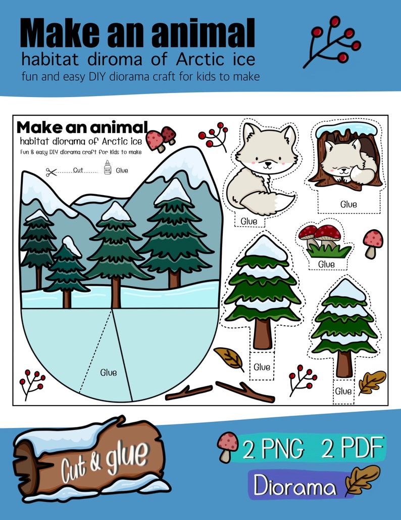 Make an Arctic,printable Arctic,paper Craft for Kid,arctic Diorama ...