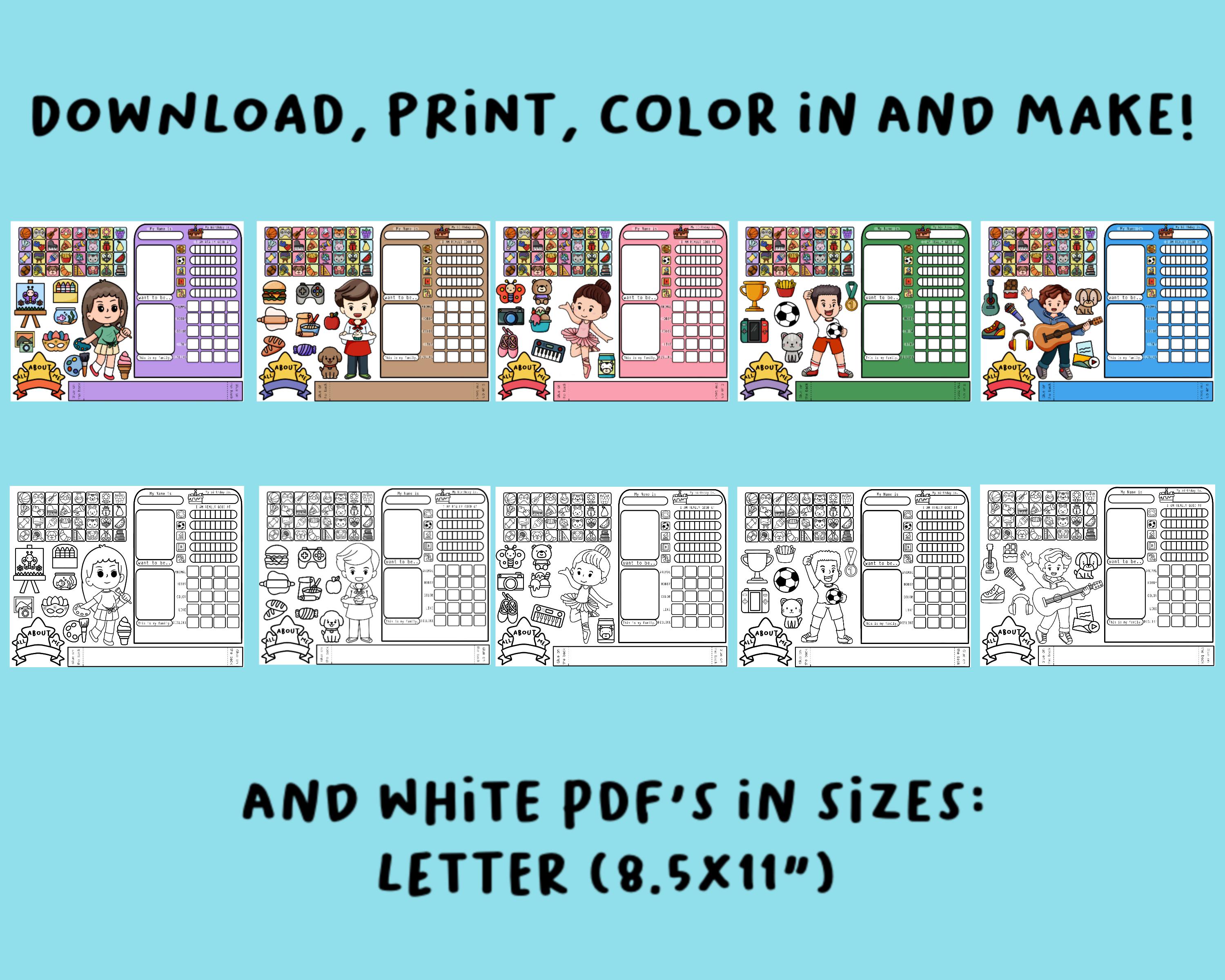 All About Me Back to School Activity: Printable Craft (PDF & JPEG) - Etsy