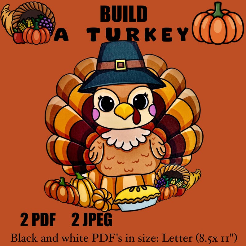 Build a Turkey Thanksgiving Turkey Craft Thanksgiving Coloring Pages ...