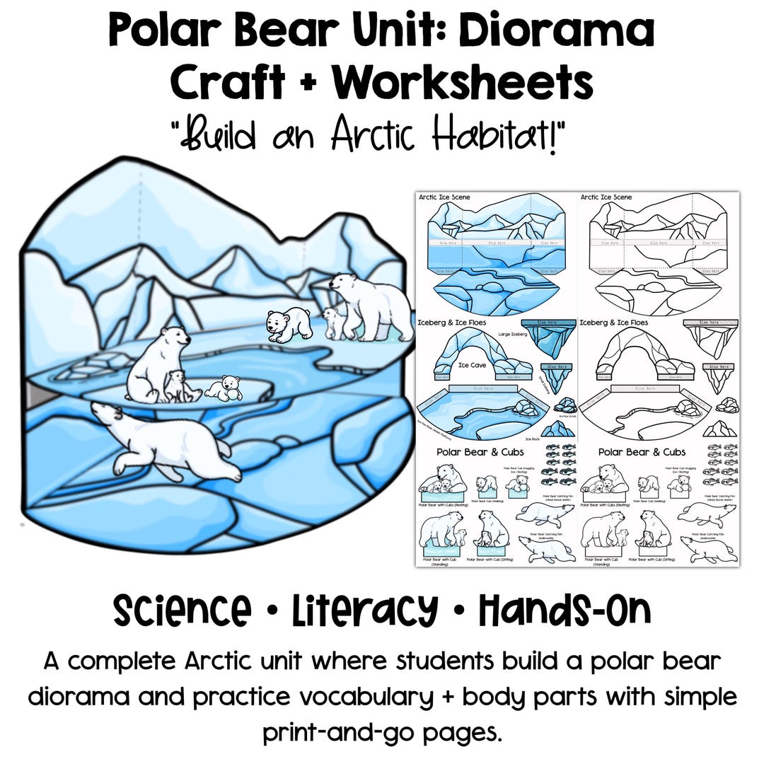 Polar Bear Diorama Craft – Arctic Habitat, Science & Literacy (PDF) K-2 ...