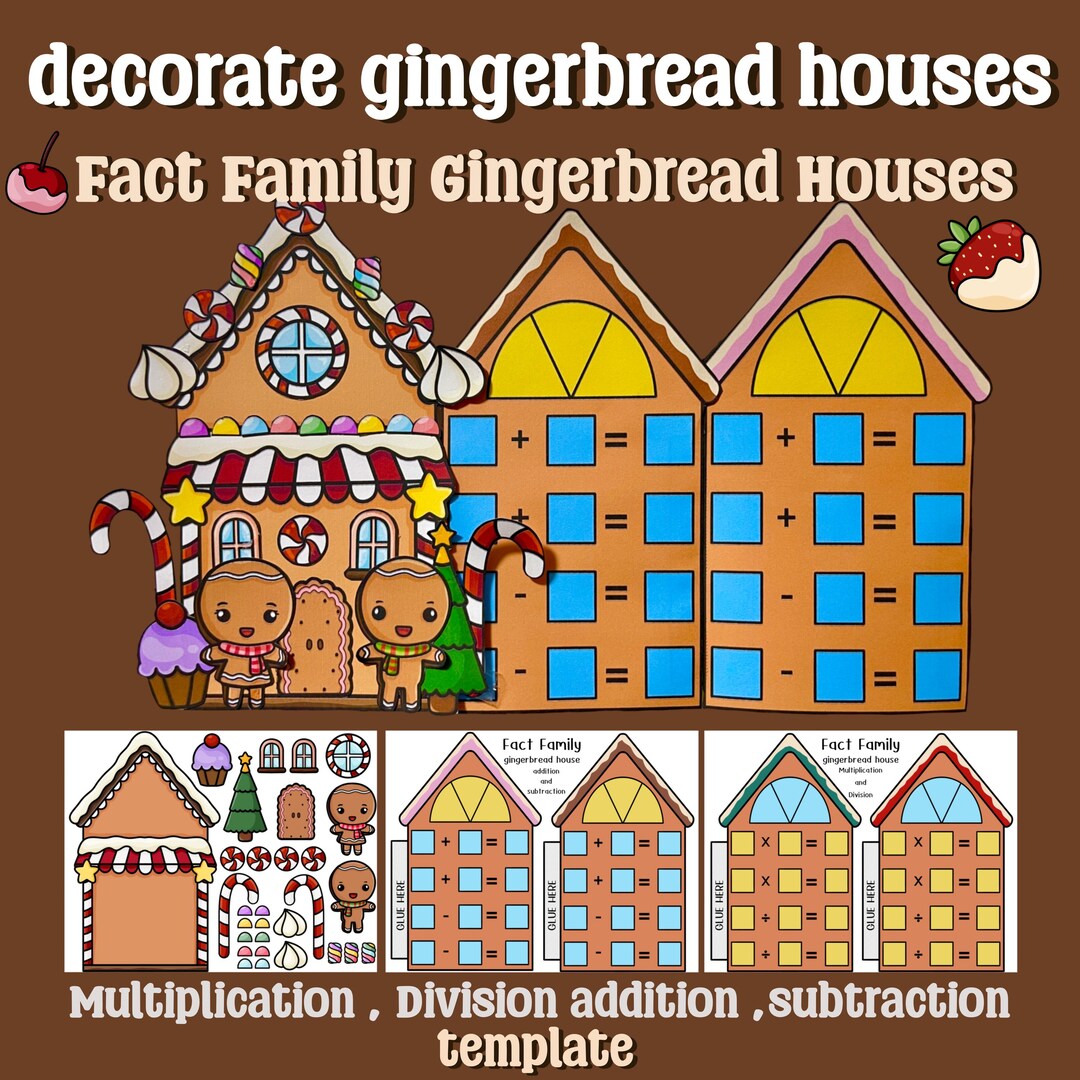 Math Fact Family Gingerbread Gingerbread House Template Decorate ...