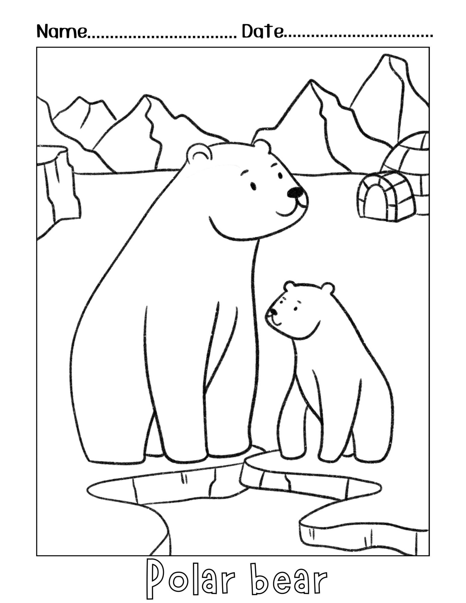 Arctic Animals Coloring Page | Winter Animals - Etsy
