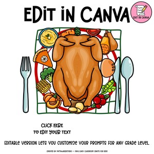 Thanksgiving Dinner Plate Craft, Writing Activity (digital Download) - Etsy
