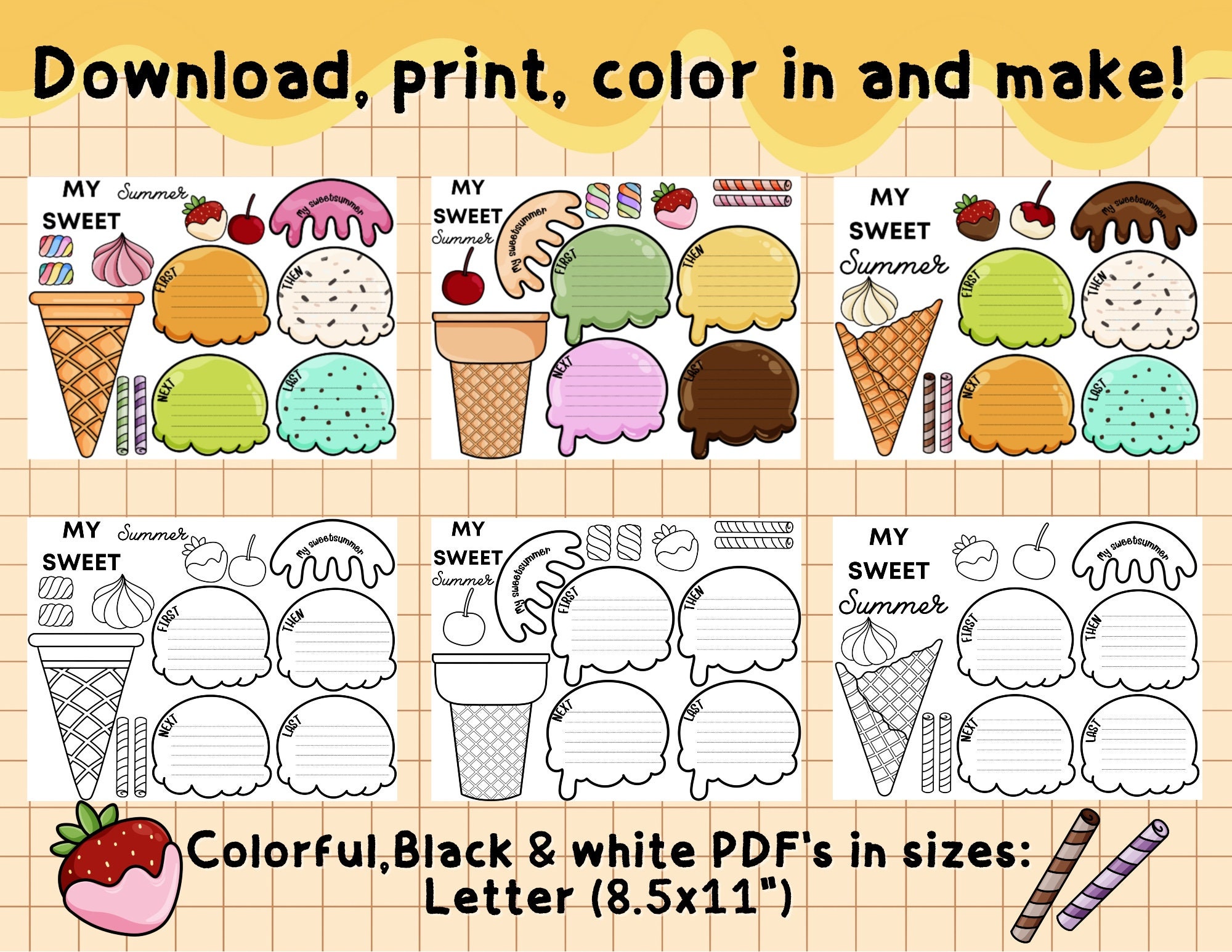 Ice Cream Writing Craft, End of Year, Summer Craft, Summer Plans ...