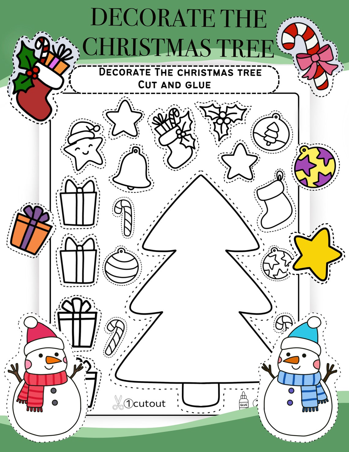 Decorate the Christmas Tree, Christmas Preschool Printable, Christmas ...