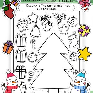 Decorate the Christmas Tree, Christmas Preschool Printable, Christmas ...