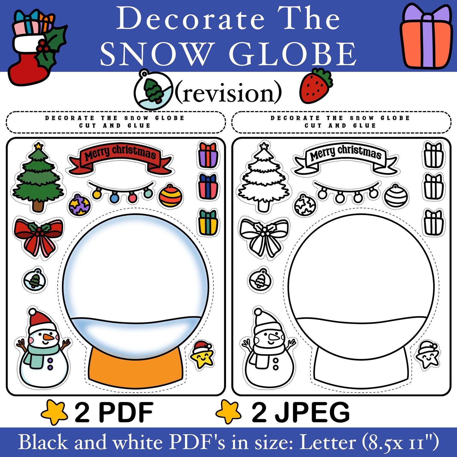 Decorate Snow Globe | Christmas Preschool Printable | Christmas ...