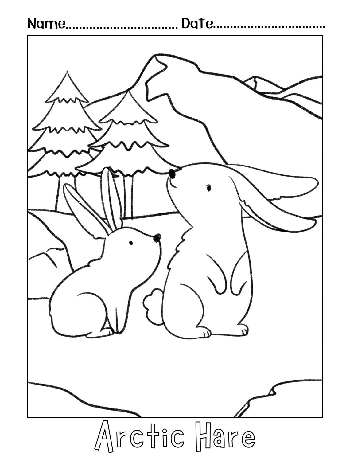 Arctic Animals Coloring Page | Winter Animals - Etsy