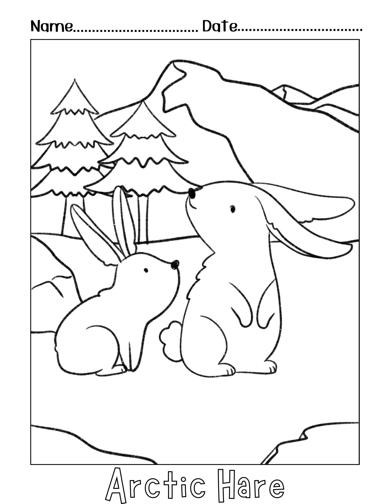 Arctic Animals Coloring Page | Winter Animals - Etsy