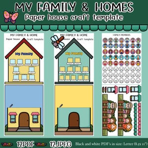 Family Home Paper Craft Template: DIY Kids Activity (PDF & JPEG) - Etsy
