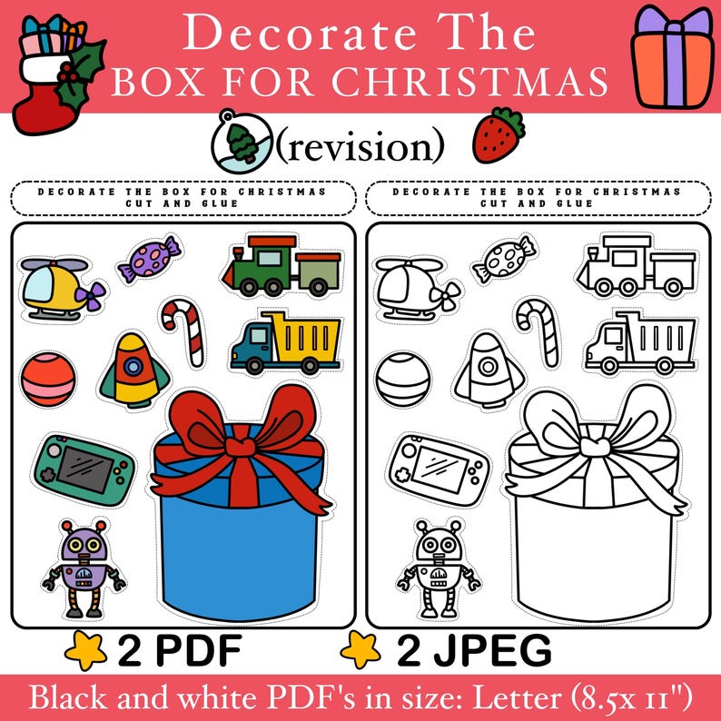 Decorate Decorate Gift Box for Christmas,christmas Preschool Printable ...