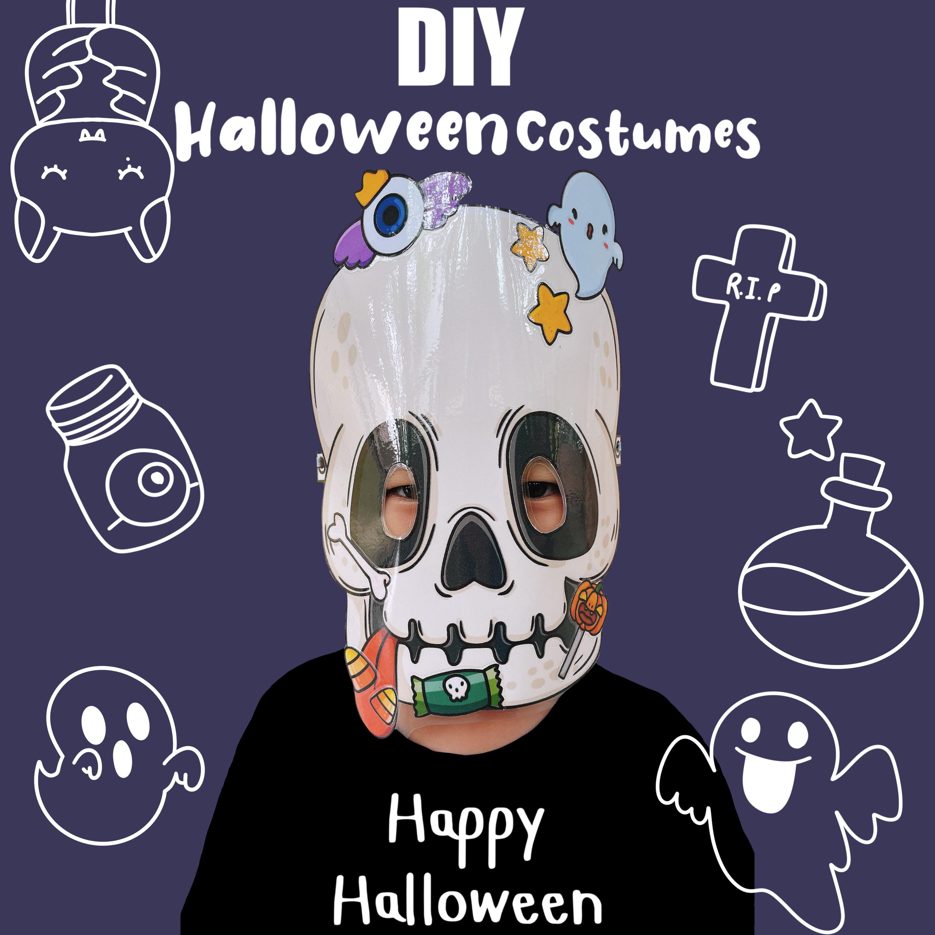 DIY Halloween Mask Printable Skull Mask Kids Halloween Craft Skull Mask ...