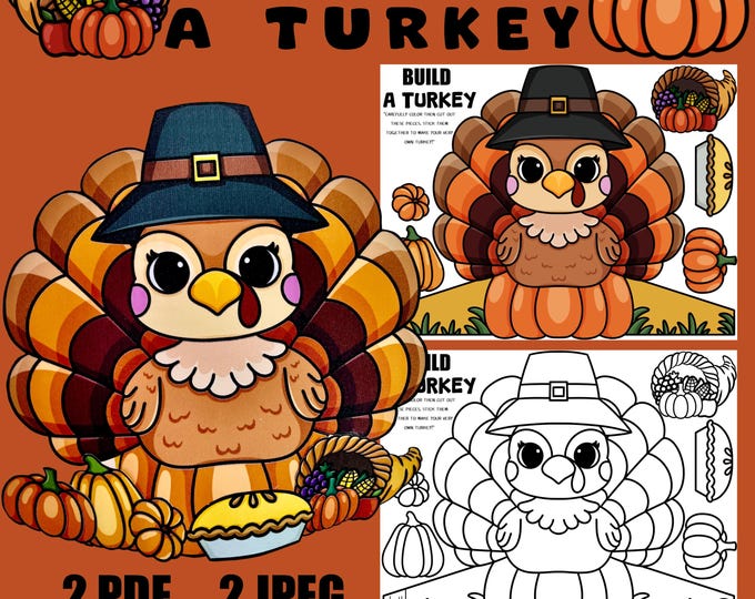 Build a Turkey Thanksgiving Turkey Craft Thanksgiving Coloring Pages ...
