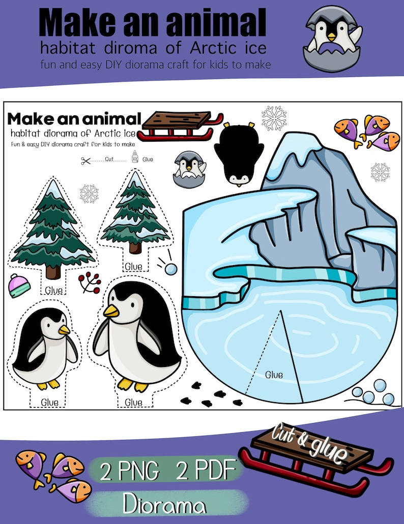 Make an Animal Habitat Diroma of Arctic Ice Fun and Easy DIY Diorama ...