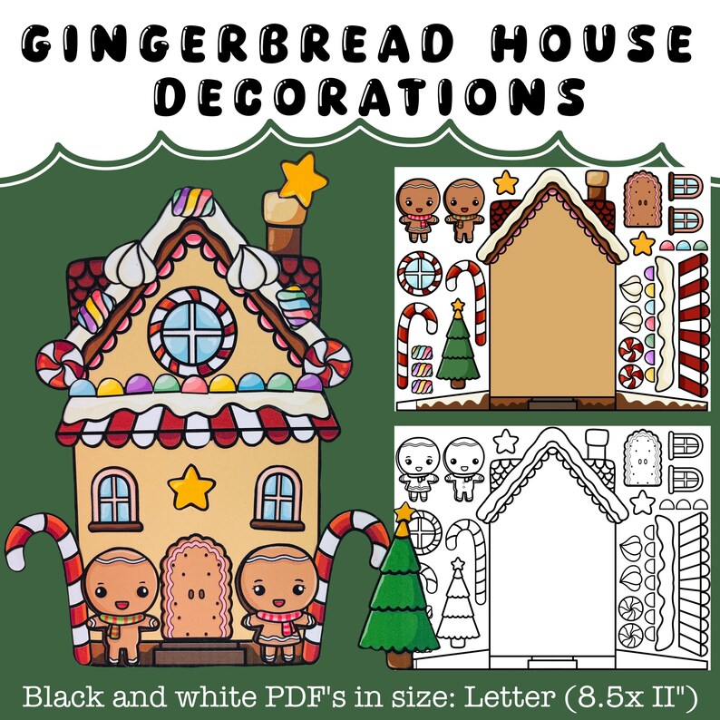 Gingerbread House Paper Craft: Christmas Cut-and-paste Activity (PDF ...