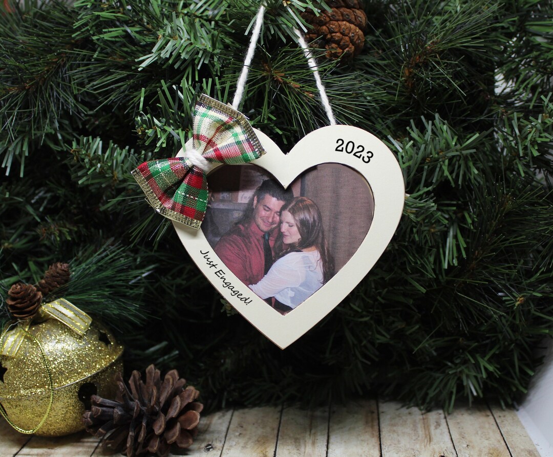Engagement Ornament Photo Frame / Personalized Christmas Ornaments for ...