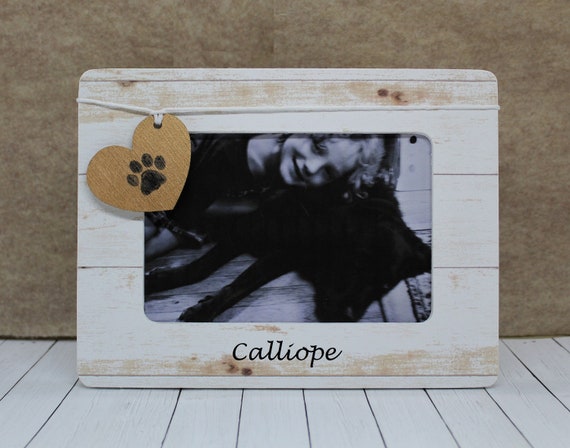 Personalized Dog Frame With Paw Print Dog Picture Frame - Etsy