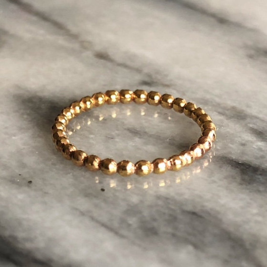 14K Gold Fill Beaded Stacking Ring // Gold Ring // Gold Fill Ring ...