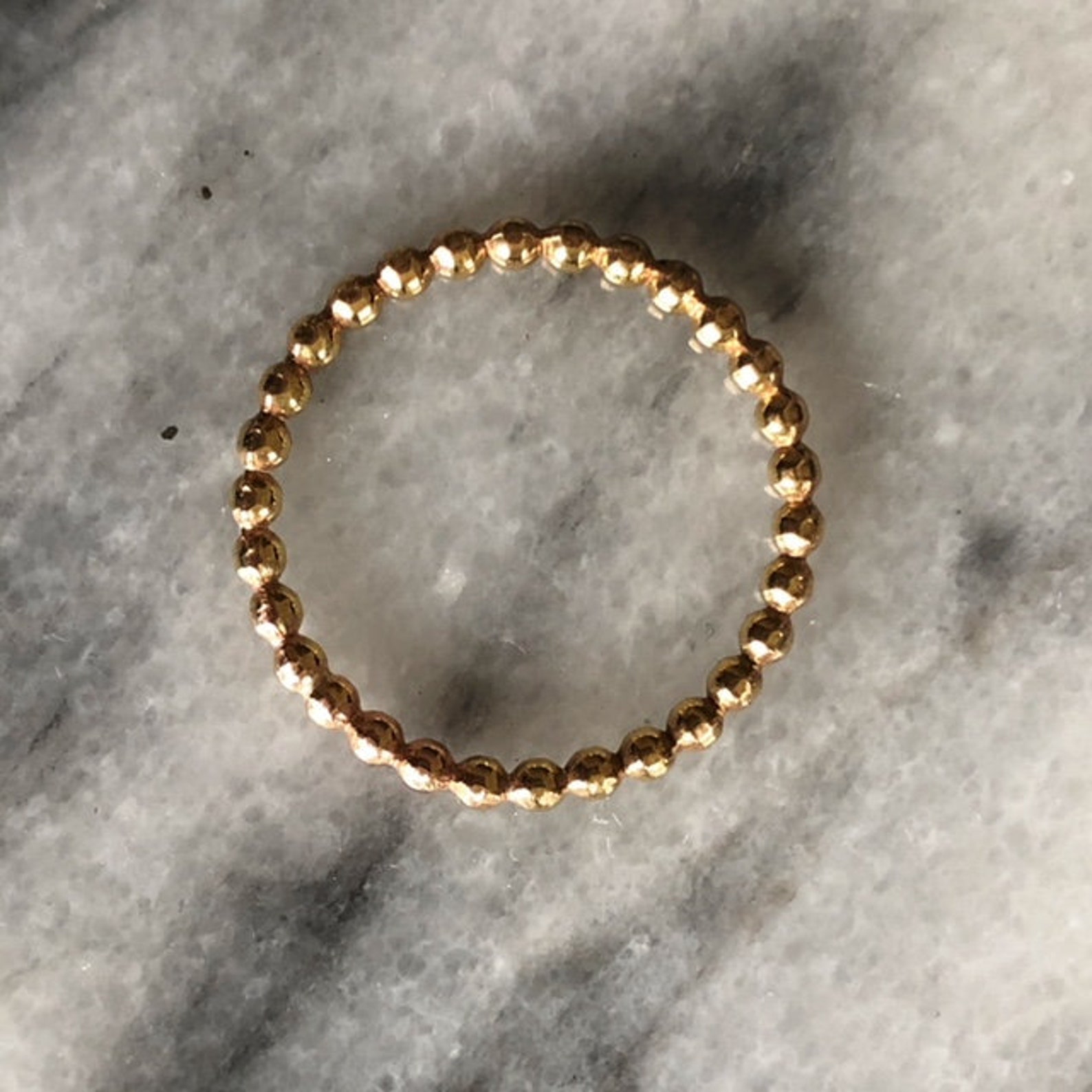 14K Gold Fill Beaded Stacking Ring // Gold Ring // Gold Fill Ring ...
