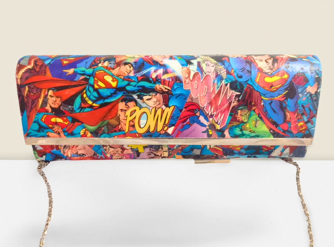 Comic Clutch Purse Unique Handmade With Real Superman Comics - Upcycled ...