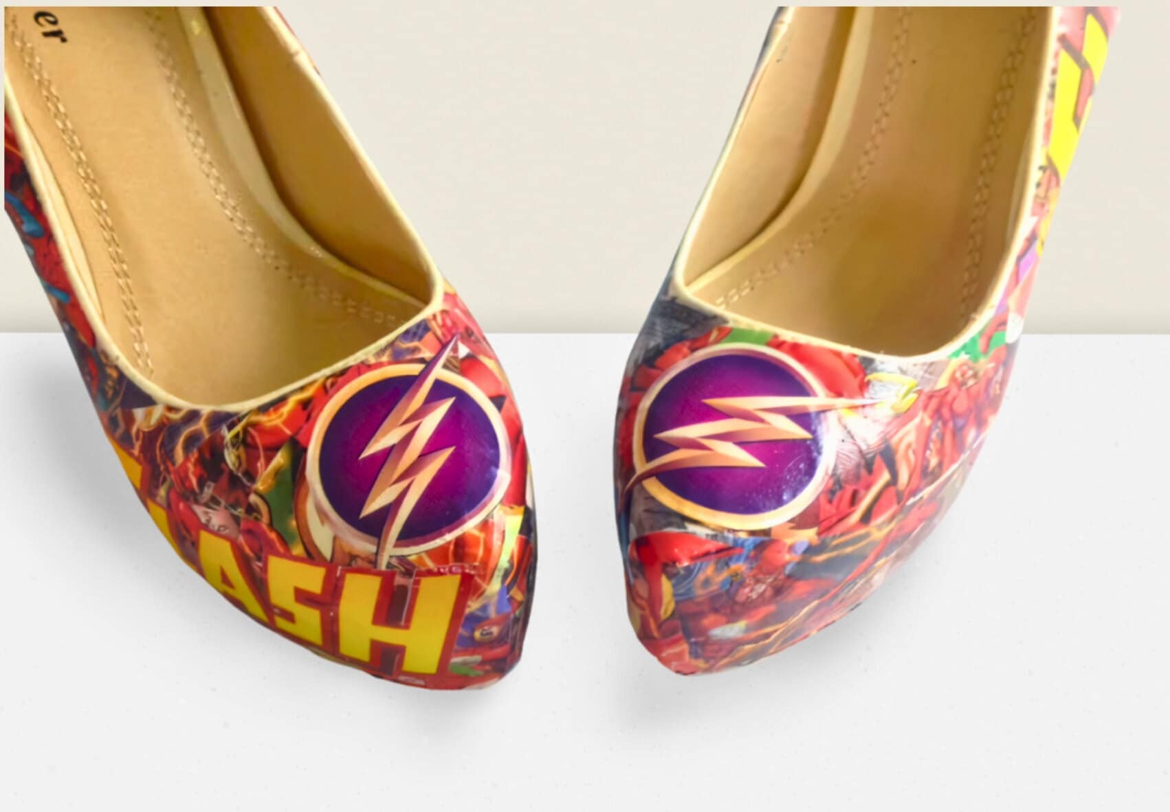 Flash Comic Book Shoes Superhero Heels Unique and One of a - Etsy