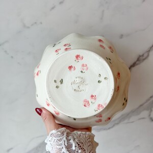 Roses Ruffle Bowl. Hand Painted and Hand Made Ceramic Rose Dish - Etsy