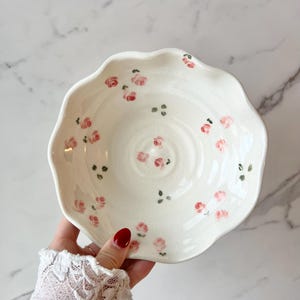 Roses Ruffle Bowl. Hand Painted and Hand Made Ceramic Rose Dish - Etsy