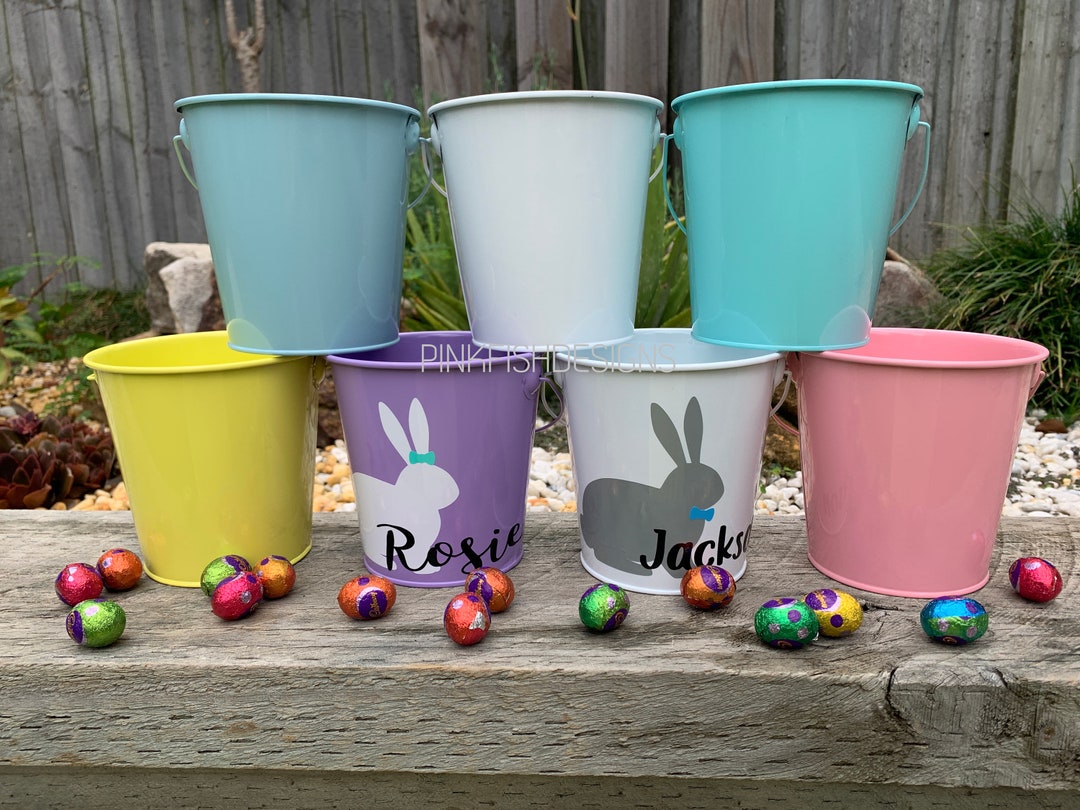 Personalised Easter Buckets / Easter Buckets / Easter Egg Hunt / East ...