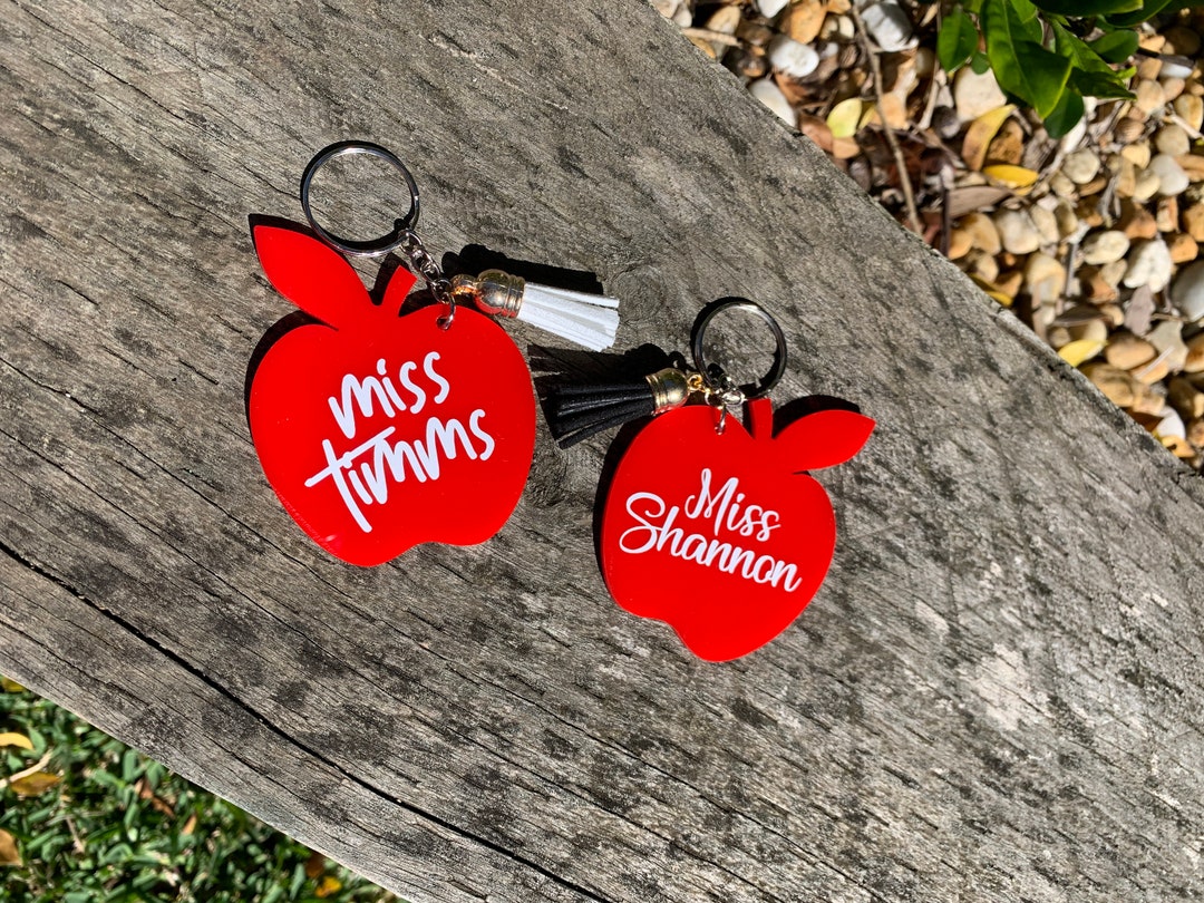 Personalised Teacher Keyrings , Student Teacher Gift, Personalised Key ...