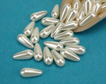 Pearl teardrop beads | Etsy