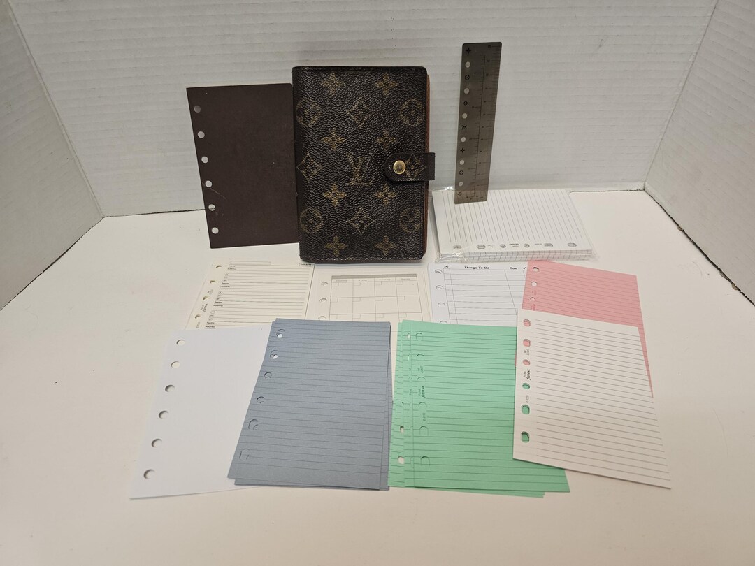 Louis Vuitton Monogram Brown Agenda 6-ring Binder Notebook With EXTRAS ...