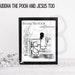Buddha the Pooh and Jesus Too Matte Poster Buddha Wall Art Jesus Wall ...