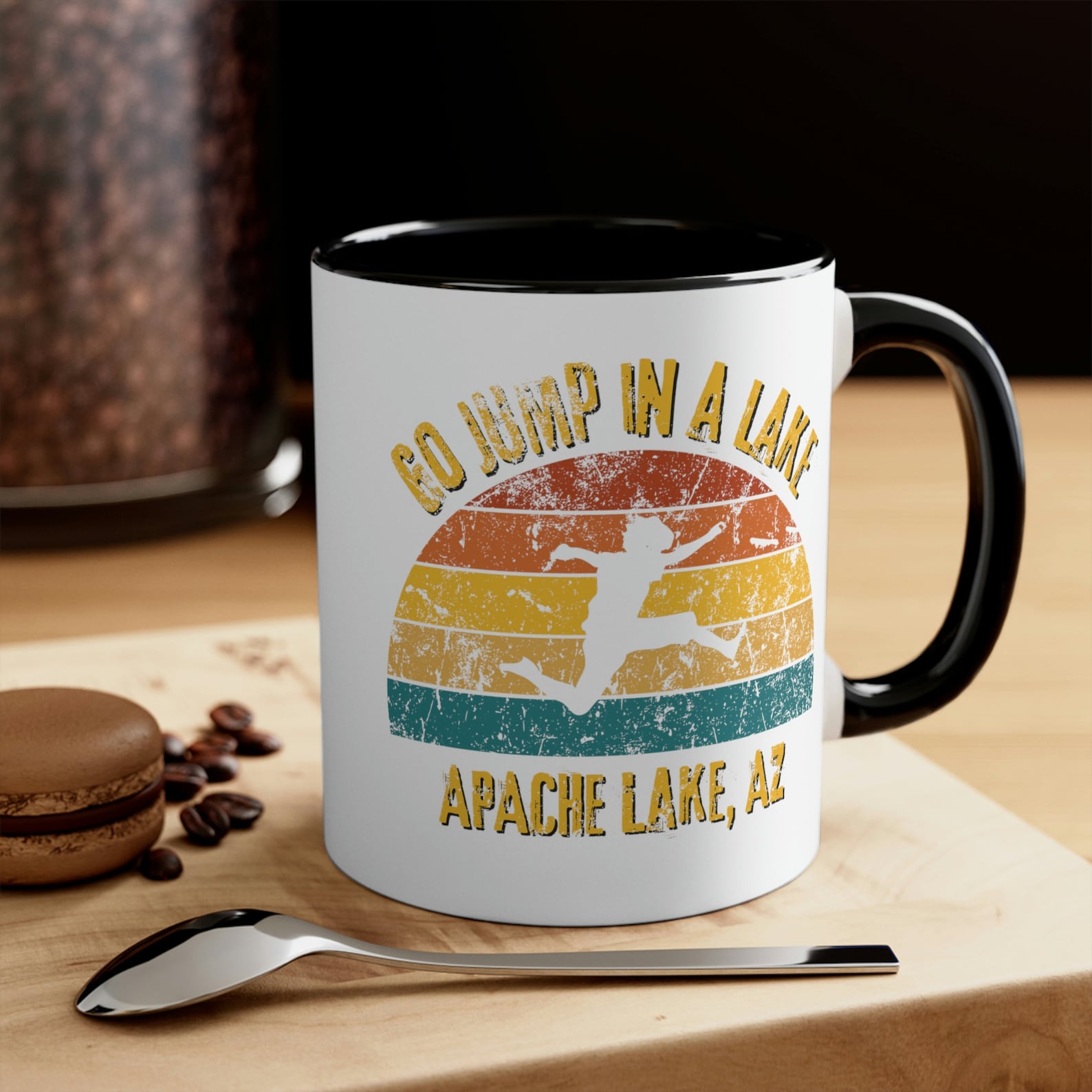 Go Jump in a Lake, Apache Lake Arizona Coffee Mug for Swimmers Gift for ...