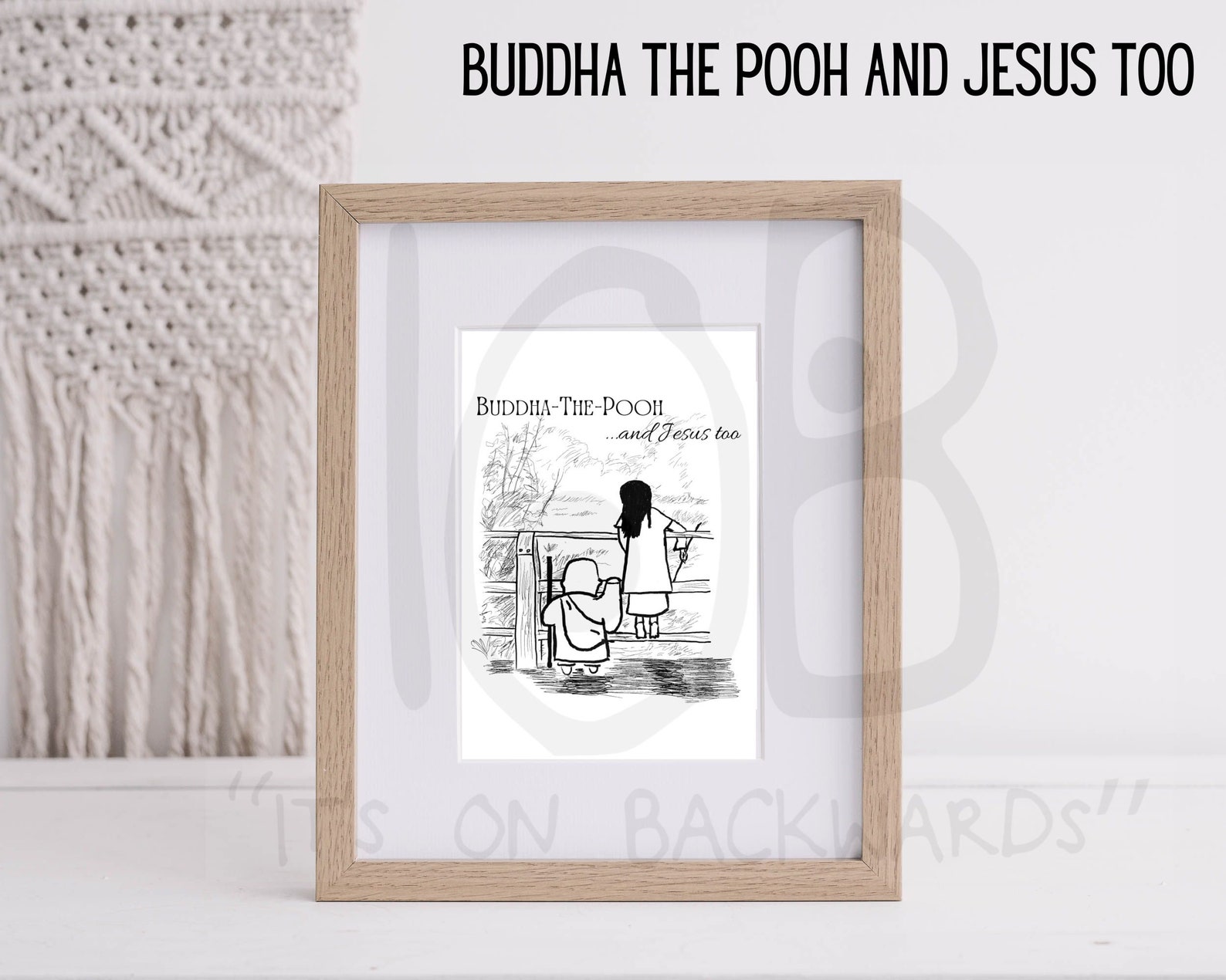 Buddha the Pooh and Jesus Too Matte Poster Buddha Wall Art Jesus Wall ...