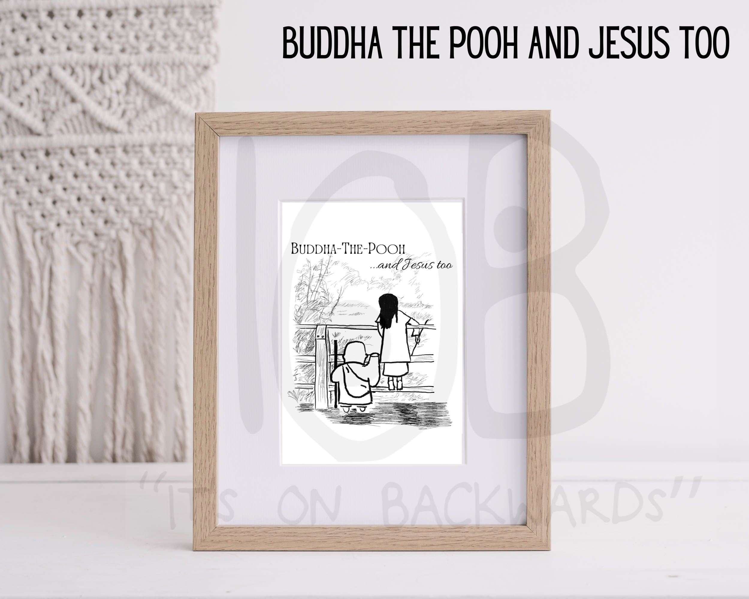 Buddha the Pooh and Jesus Too Matte Poster Buddha Wall Art Jesus Wall ...