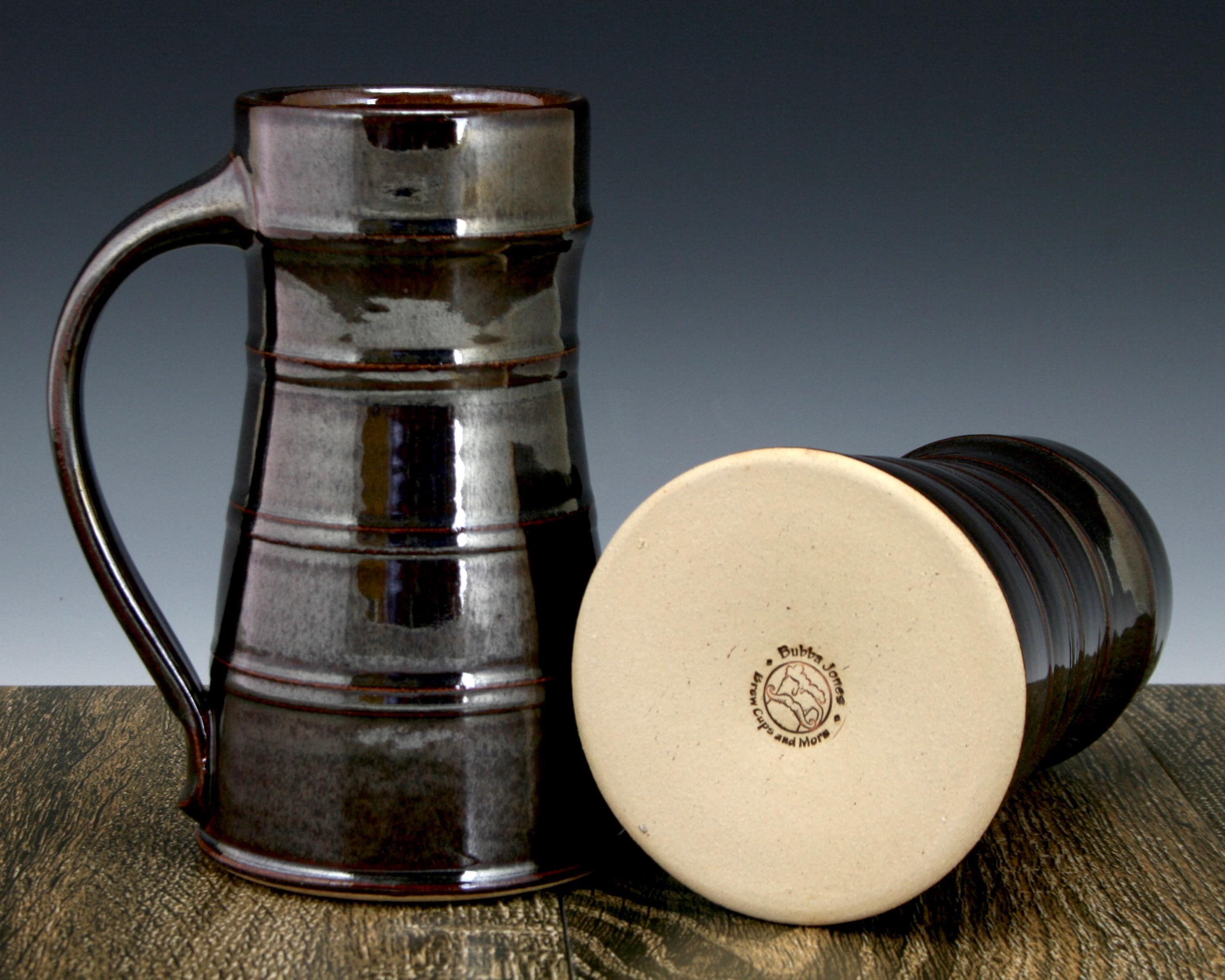 Stoneware Beer Stein Set: Handmade Pottery Tankards, 20 Oz - Etsy