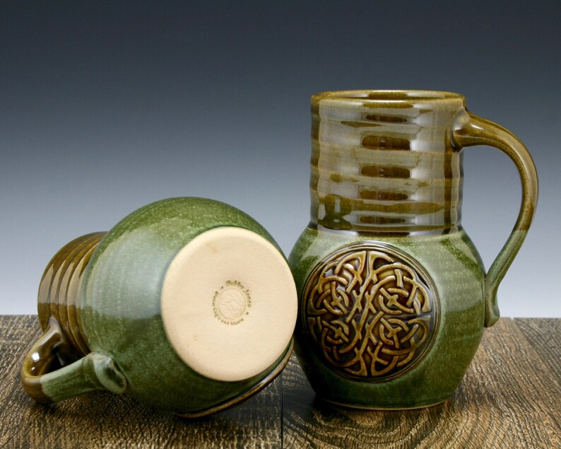 Handmade Stoneware Beer Tankard: Celtic Knot Medieval Beaker - Etsy