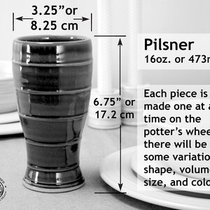 Stoneware Pottery Pilsner Cup, 16 Oz. With Night Sky Blue Glaze, Great ...