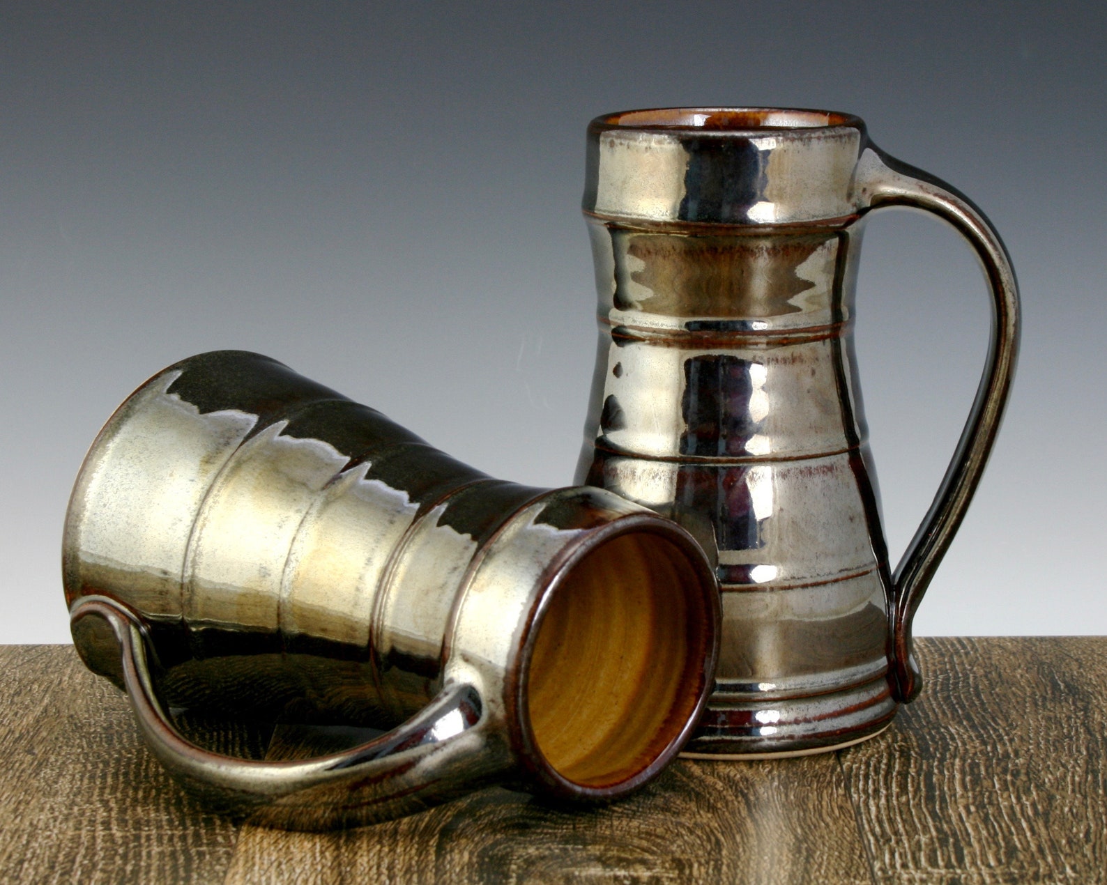 Stoneware Beer Stein Set: Handmade Pottery Tankards, 20 Oz - Etsy