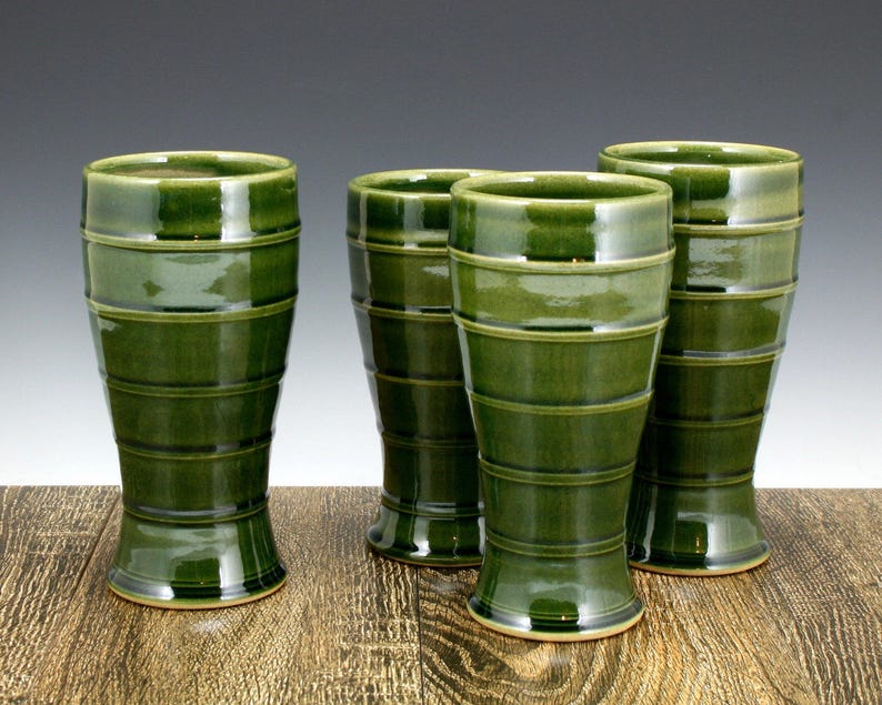 Stoneware Beer Glass Pilsner Cup Barware With Classic Banding | Etsy