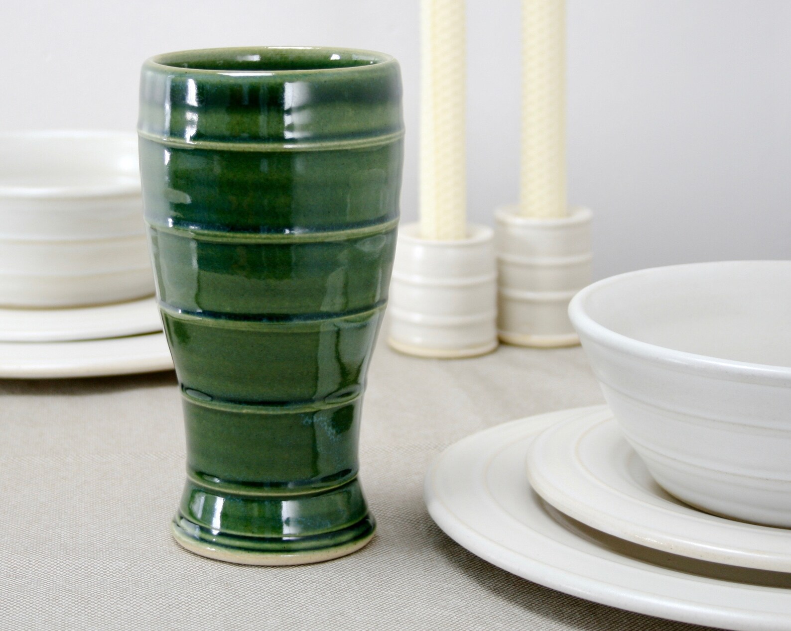 Stoneware Beer Glass Pilsner Cup Barware With Classic Banding | Etsy