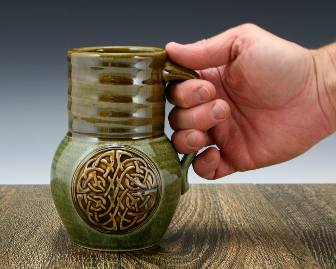 Handmade Stoneware Beer Tankard: Celtic Knot Medieval Beaker - Etsy